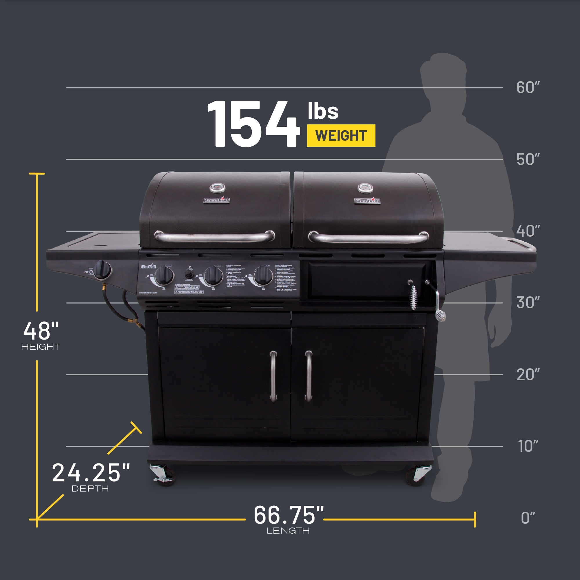 Deluxe Charcoal & Gas Combo Grill