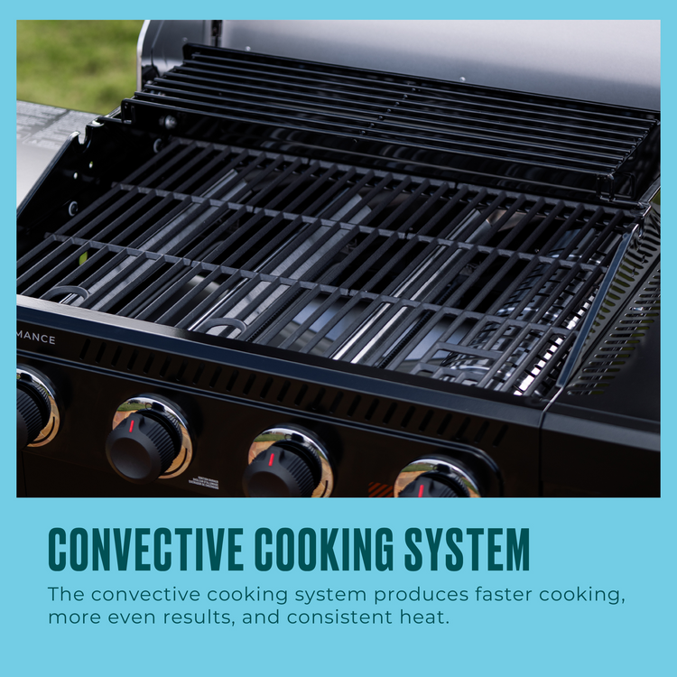 Performance Series™ 5 Burner Cart Gas Grill with Side Burner Black Sta