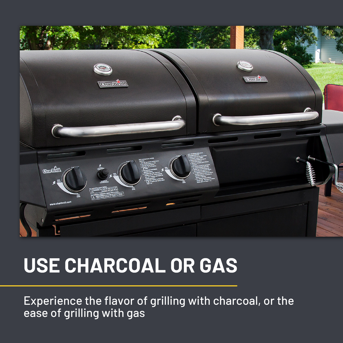 Deluxe Charcoal & Gas Combo Grill
